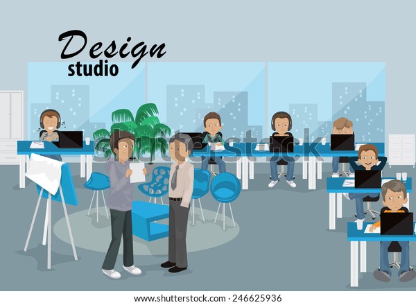Graphic Design Classroom Vector Illustration Graphic: เวกเตอร์สต็อก ...