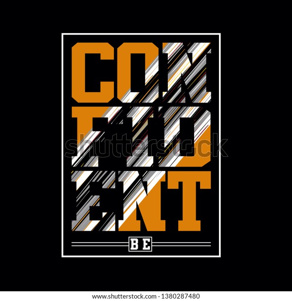 Graphic Design Confident Tee Element Vintage Stock Vector (Royalty Free ...