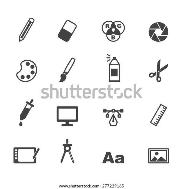 Graphic Design Icons Mono Vector Symbols Stock Vector (Royalty Free ...