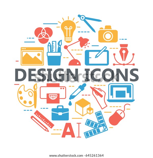 Graphic Design Icons Vector Symbols Printing Stock Vector (Royalty Free ...
