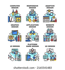 Graphic Design Set Icons Vector Illustrations Stock Vector (Royalty ...
