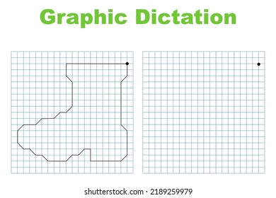 Graphic Dictation Worksheet Kindergarten Educational Game Stock Vector ...