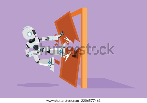 Graphic Flat Design Drawing Robot Kicks Stock Vector (Royalty Free ...