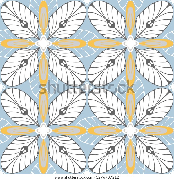 Graphic Flower Pattern Vector Illustration Geometric: vetor stock ...