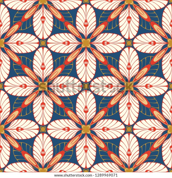 Graphic Flower Pattern Vector Illustration Gold Stock Vector (Royalty ...