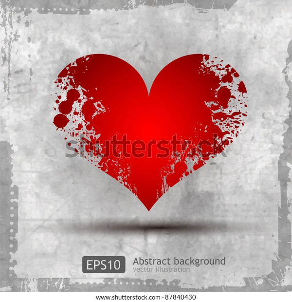 Graphic Grunge Heart Ink Splatter Vector Stock Vector (Royalty Free ...