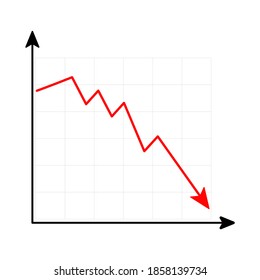 Graphic Indicating Falling Stocks Red Line Stock Vector (Royalty Free ...