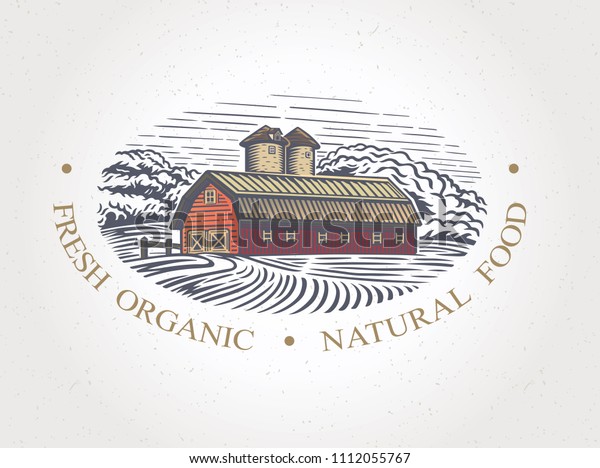 Graphic Landscape Farm Field Element Graphic Stock Vector (Royalty Free ...