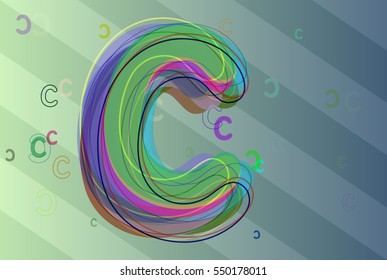 Graphic Layout Over C Alphabet Vector Stock Vector (Royalty Free ...