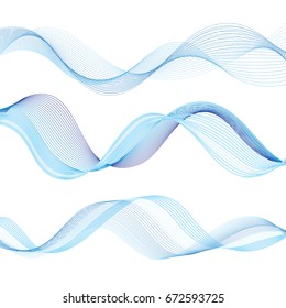 Graphic Linear Waves On White Background Stock Vector (Royalty Free ...