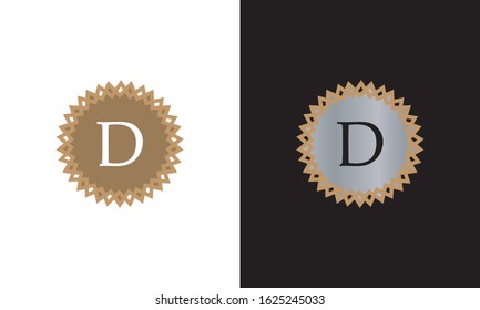 Graphic Monogram Letter D On White Stock Vector (Royalty Free ...