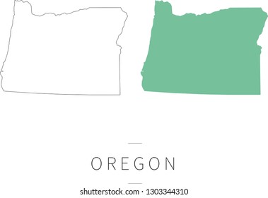 Graphic Outline Oregon Stock Vector (Royalty Free) 1303344310 ...