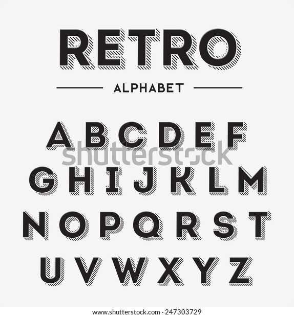Graphic Retro Letters Set Stock Vector (Royalty Free) 247303729 ...