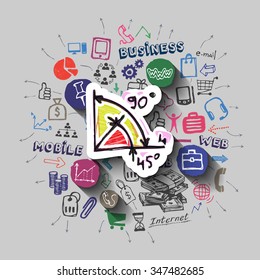 Graphic Scheme Collage Icons Background Vector Stock Vector (Royalty ...