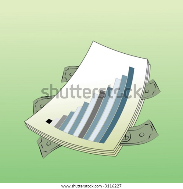 Graphic Showing Growing Chart Vector Illustration Stock Vector (Royalty ...