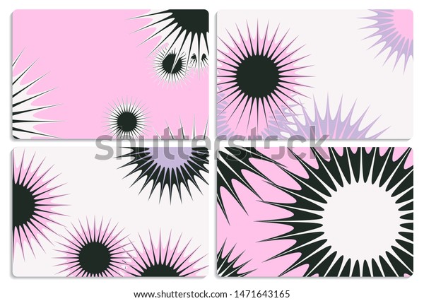 Graphic Spiky Stars Pattern Cards Background Stock Vector (Royalty Free ...