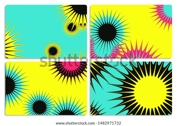 Graphic Spiky Stars Pattern Cards Background Stock Vector (Royalty Free ...