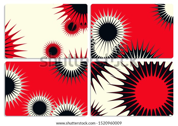 Graphic Spiky Stars Pattern Cards Background Stock Vector (Royalty Free ...