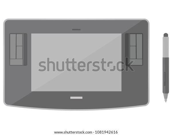 Graphic Tablet Isolated On White Background Stock Vector (Royalty Free ...
