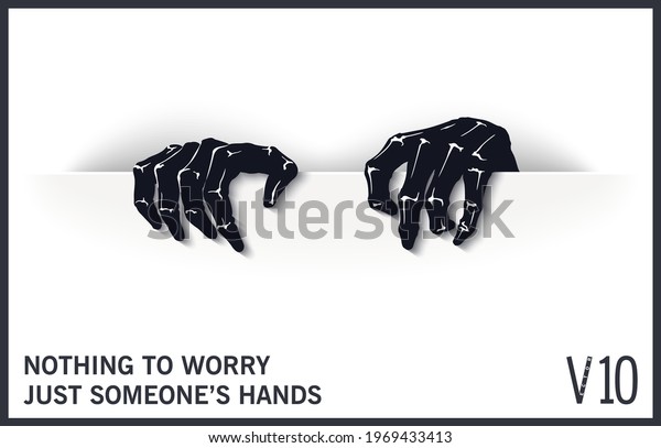 Graphic Template Two Mystical Scary Hands Stock Vector (Royalty Free ...
