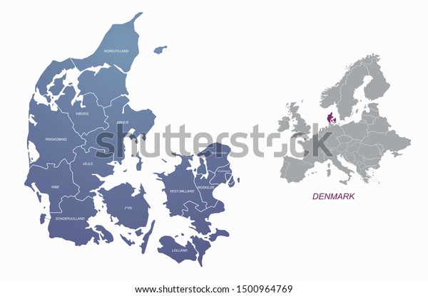 Graphic Vector Denmark Map Europe Country Stock-vektor (royaltyfri ...