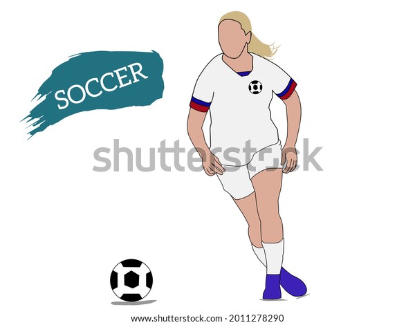 Graphic Vector Illustration Female Soccer Player Stock Vector (Royalty ...