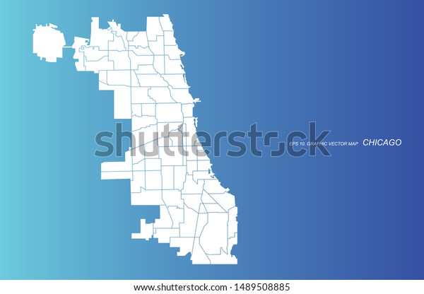 Graphic Vector Map Chicago Stock Vector (Royalty Free) 1489508885 ...
