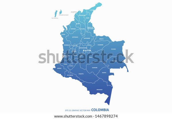 mapa gráfico vectorial de colombia. mapa: vector de stock (libre de ...