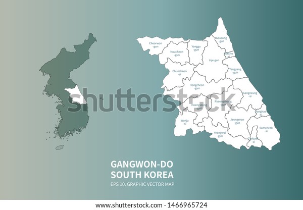 Graphic Vector Map Gangwondo South Korea Stock Vector (Royalty Free ...