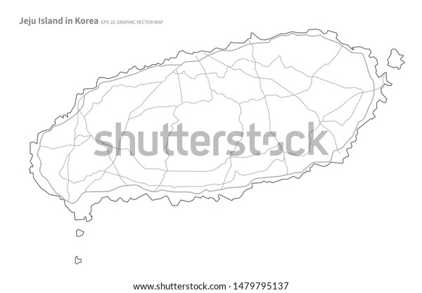 Graphic Vector Map Jeju Island Stock Vector (Royalty Free) 1479795137
