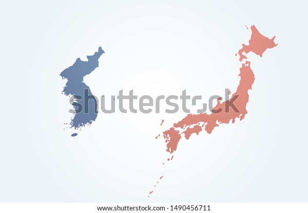 Graphic Vector Map Korea Japan Stock Vector (Royalty Free) 1490456711 ...