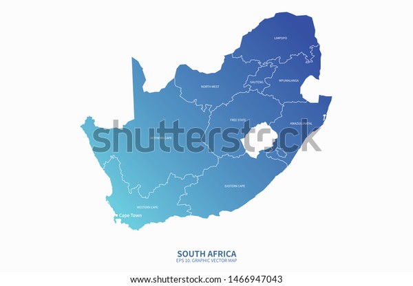 Graphic Vector Map South Africa Stock Vector (Royalty Free) 1466947043 ...