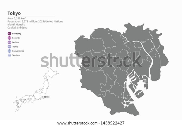 Graphic Vector Tokyo Map Tokyo Japan Stock Vector (Royalty Free ...