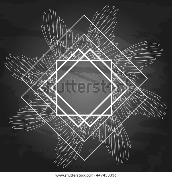 Graphic Wings Drawn Line Art Style Stock Vector (Royalty Free) 447433336