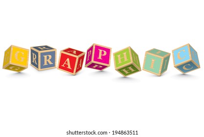 Alphabet Written Alphabet Blocks Vector Illustration Stock Vector ...