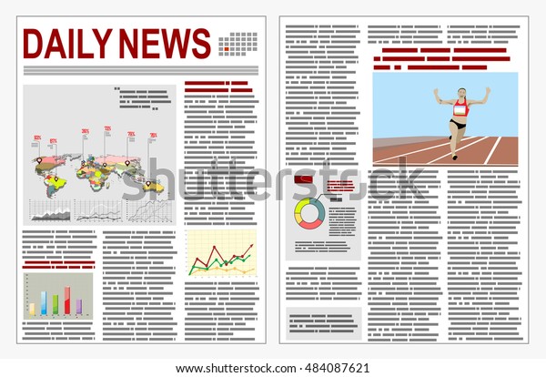 Graphical Design Newspaper Template Infographic Stock Vector (Royalty ...