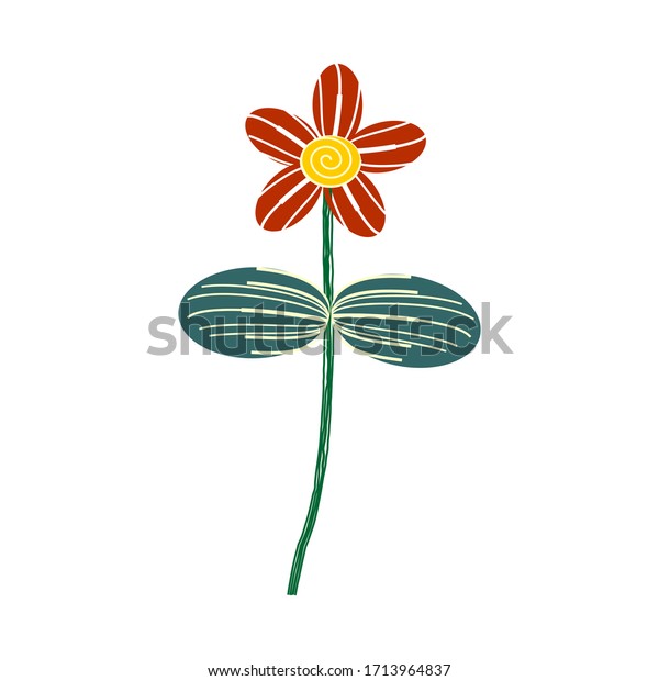Graphical Flower Illustration Bloom Decorative Isolate Stock Vector ...