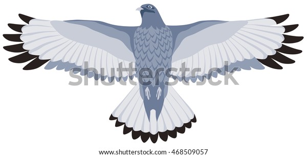 Graphical Illustration Soaring Bird Falcon Spread Stock Vector (Royalty ...