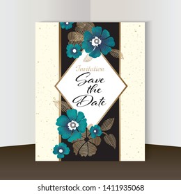Graphical Invitation Design Flower Geometric Design Stock Vector ...