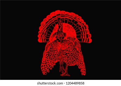 Graphical Red Color Turkey Isolated On Stock Vector (Royalty Free ...