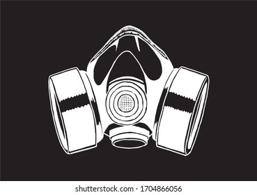 Graphical Sketch Gas Mask Isolated On Stock Vector (Royalty Free ...