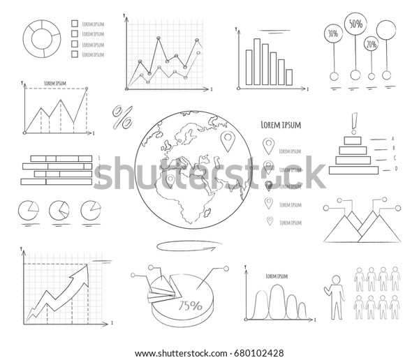 Graphics Charts Black White Templates Statistical Stock Vector (Royalty ...