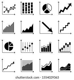 Graphs Charts Black On White Background Stock Vector (Royalty Free ...