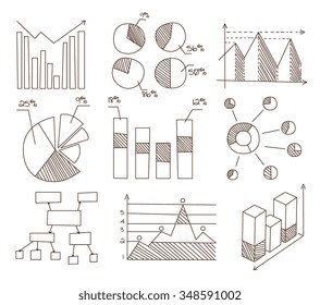 Graphs Charts Diagrams Hand Drawn Vector Stock Vector (Royalty Free ...