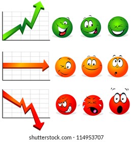 Graphs Stability Profit Falls Smiley Faces Stock Vector (Royalty Free ...