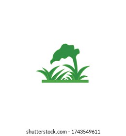 Grass Flat Icon On White Background Stock Vector (Royalty Free ...