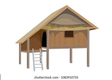 Grass Hut Vector Desing Stock Vector (Royalty Free) 1083910733 ...