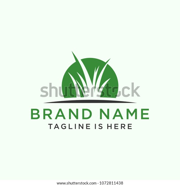 Grass Logo Design Template Stock Vector (Royalty Free) 1072811438 ...