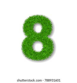 Grass Number Eight Green Number 8 Stock Vector (Royalty Free) 693261808