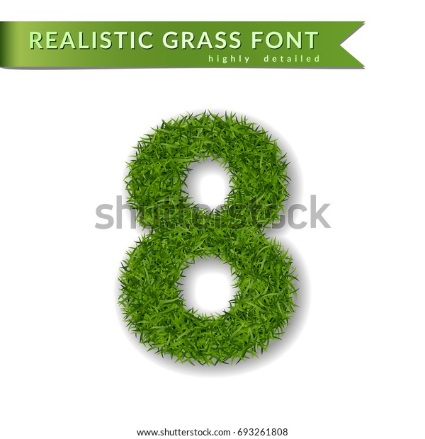 Grass Number Eight Green Number 8 Stock Vector (Royalty Free) 693261808 ...